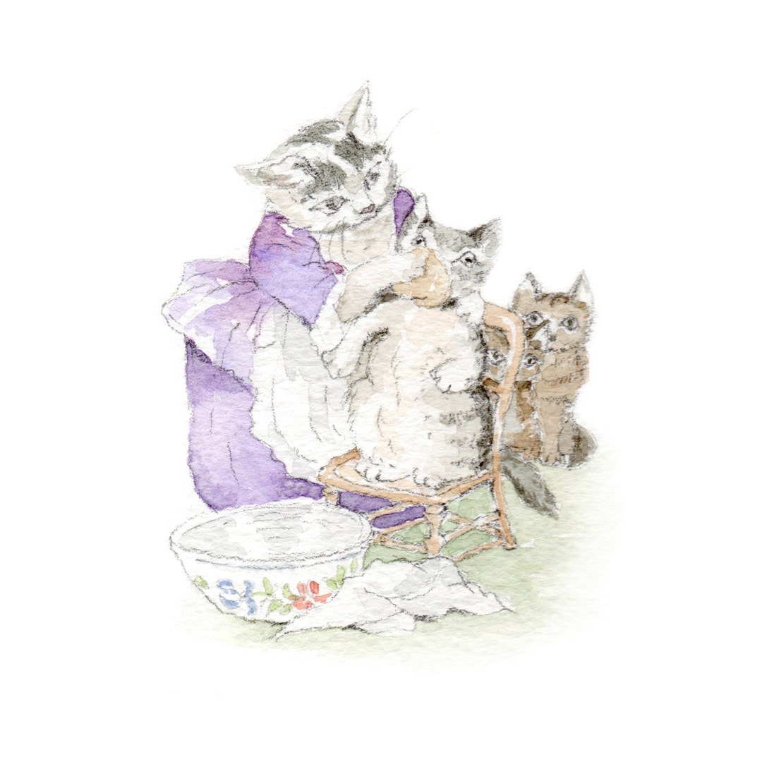 Hand Painted Original of Beatrix Potter's Cat Painting, Tabitha ...