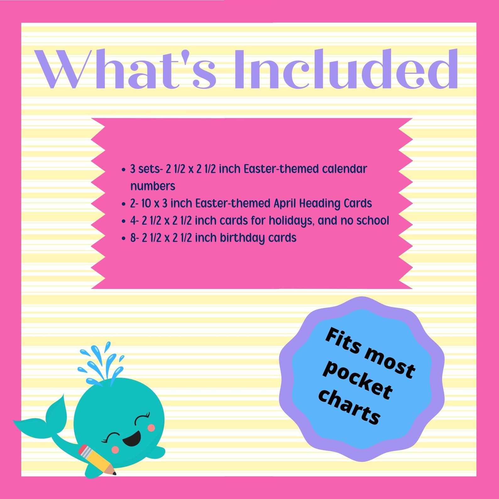 April Calendar Numbers Easter Theme for Pocket Chart - Etsy