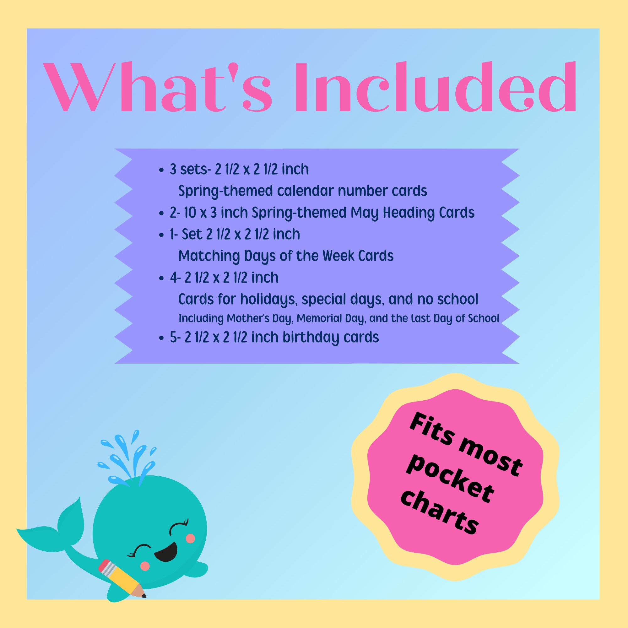 May Calendar Numbers Spring Theme for Pocket Chart Number Cards for ...