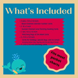 June Calendar Numbers | Printable Pocket Chart Cards - Etsy