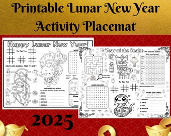 Lunar New Year Activity Coloring Page, Printable Placemat, Year of the ...