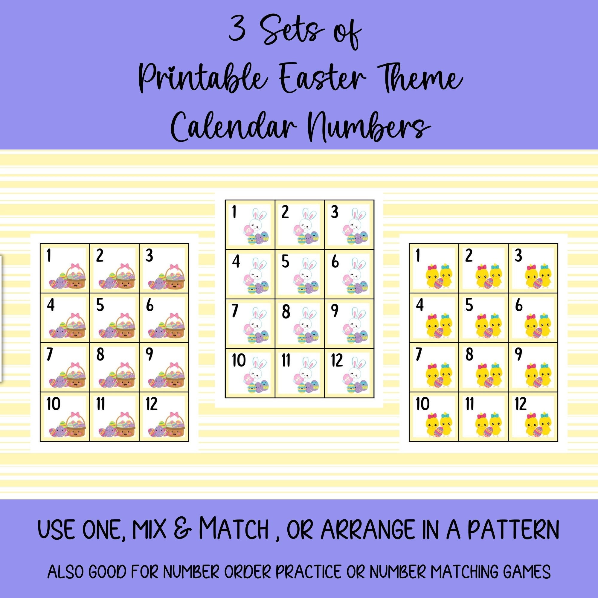April Printable Classroom Calendar Set | Easter Theme | Pocket Chart ...