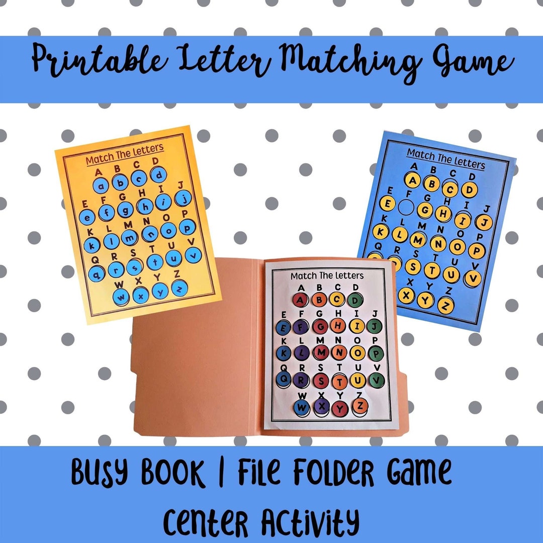 Printable Letter Matching Game | Center Activity | Busy Book Pages ...