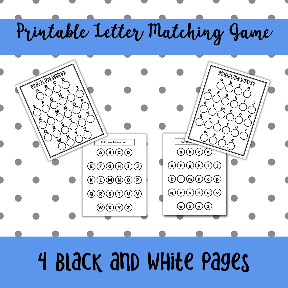 Printable Letter Matching Game | Center Activity | Busy Book Pages ...
