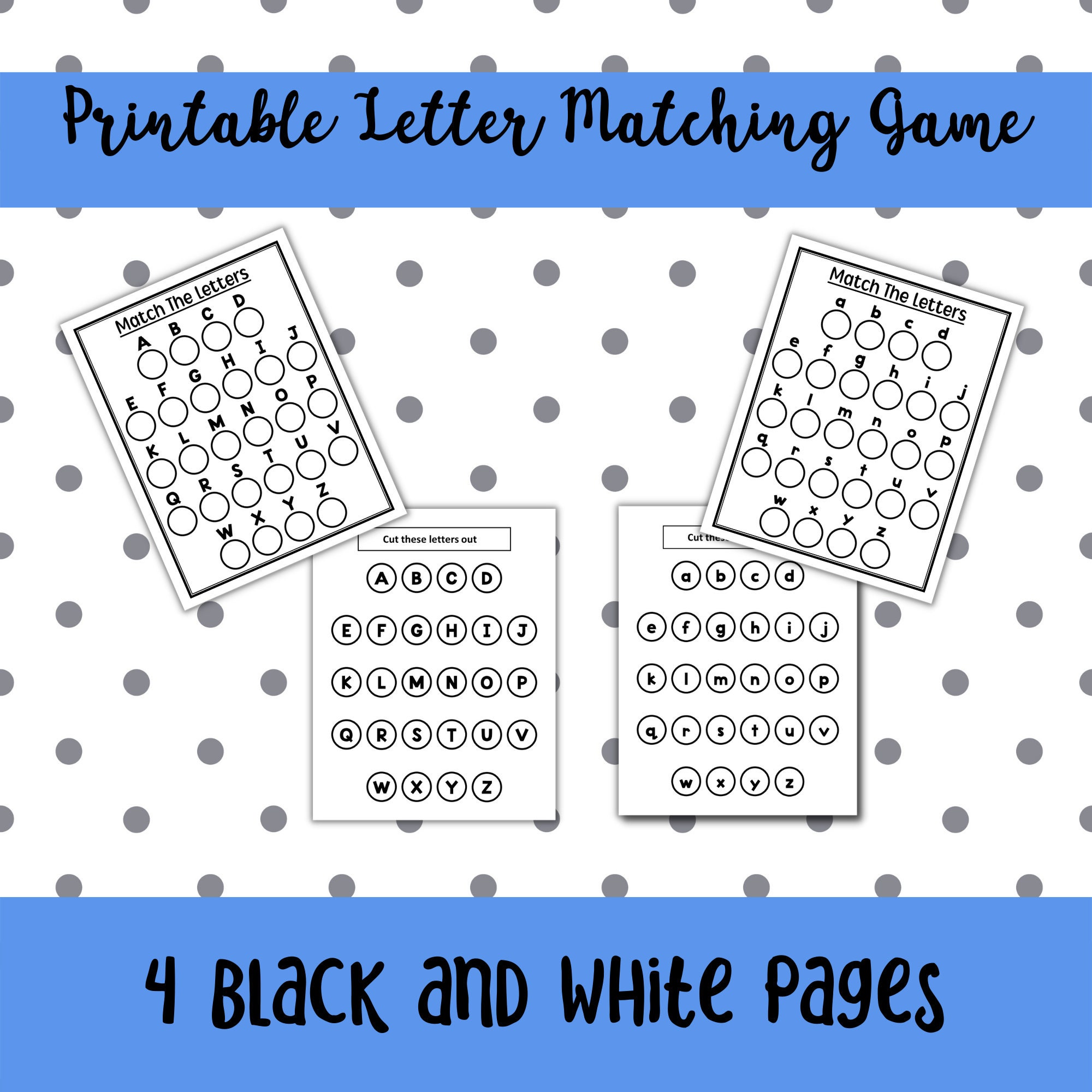 Printable Letter Matching Game | Center Activity | Busy Book Pages ...