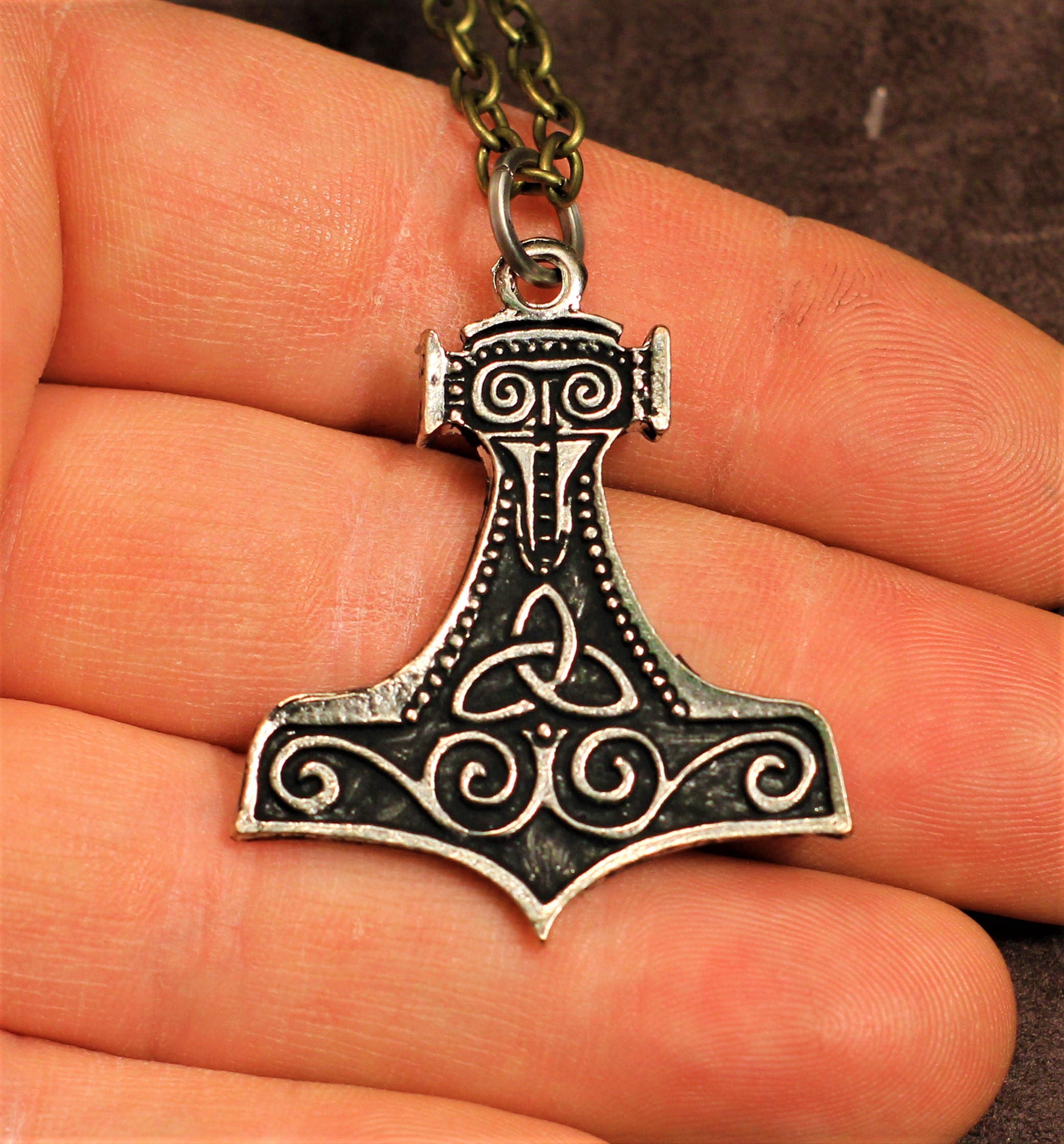 Thor's hammer pendant traditional Viking necklace | Etsy