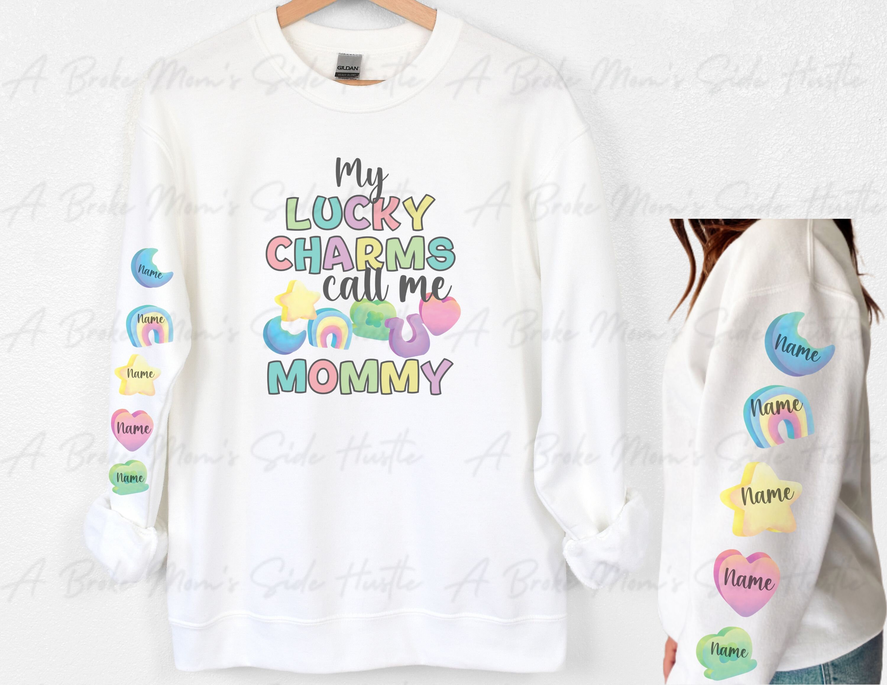 My Lucky Charms Mommy sleeve Prints PNG Only - Etsy