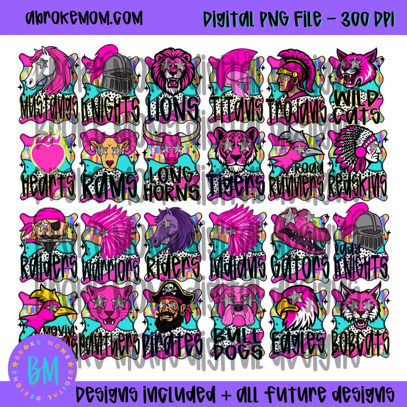 Neon Star Eyes Mascot Drive | 25 Trendy Mascot Pngs + All Future ...