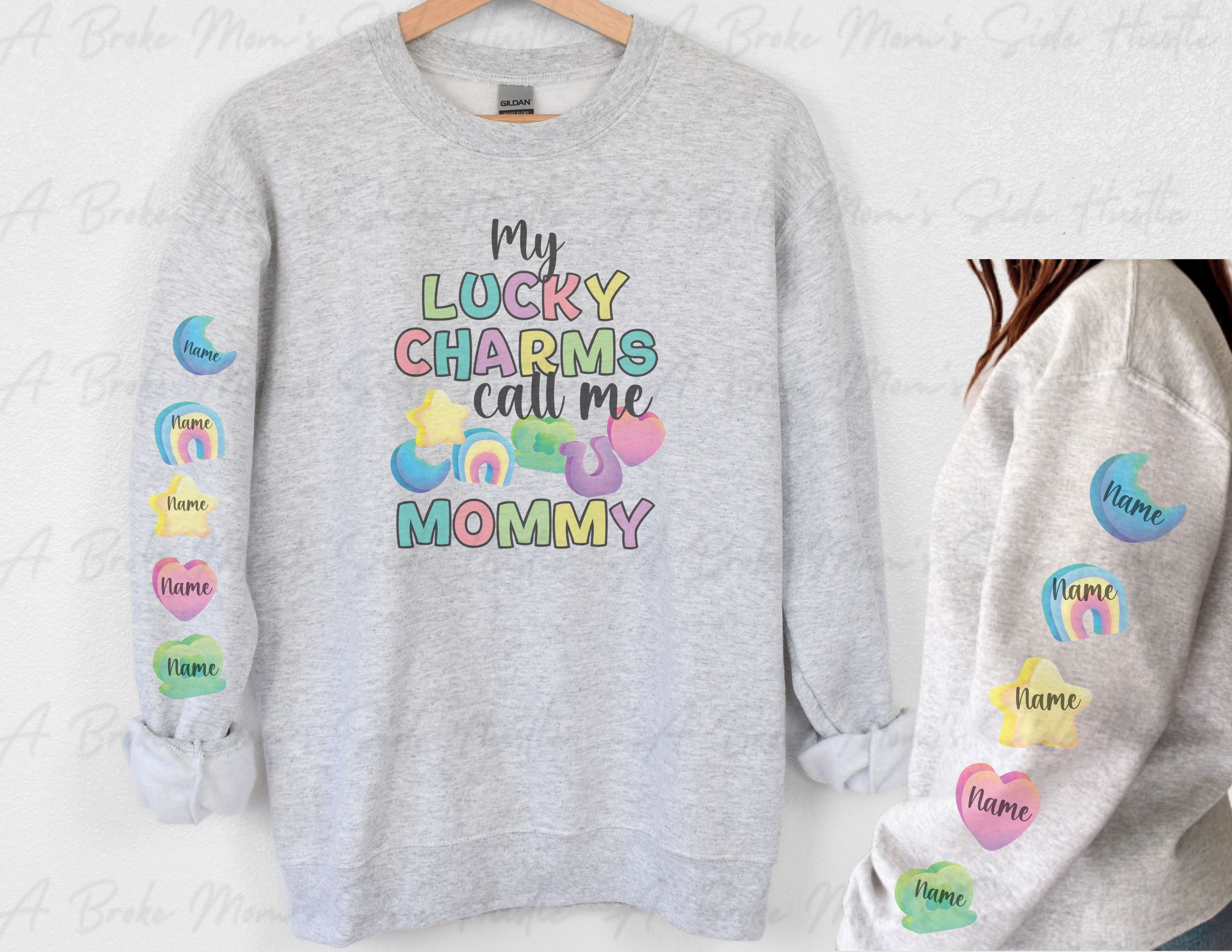My Lucky Charms Mommy sleeve Prints PNG Only - Etsy