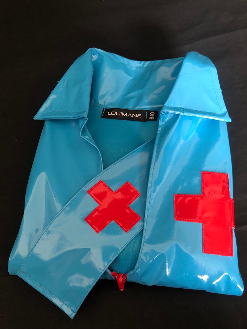 Turquoise Blue Pvc Uniform,outfit,costume, Dress With Hat. - Etsy