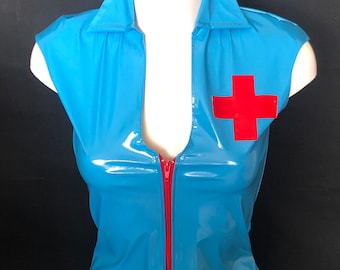 White Pvc Nurse Uniform,outfit,costume, Dress With Hat - Etsy