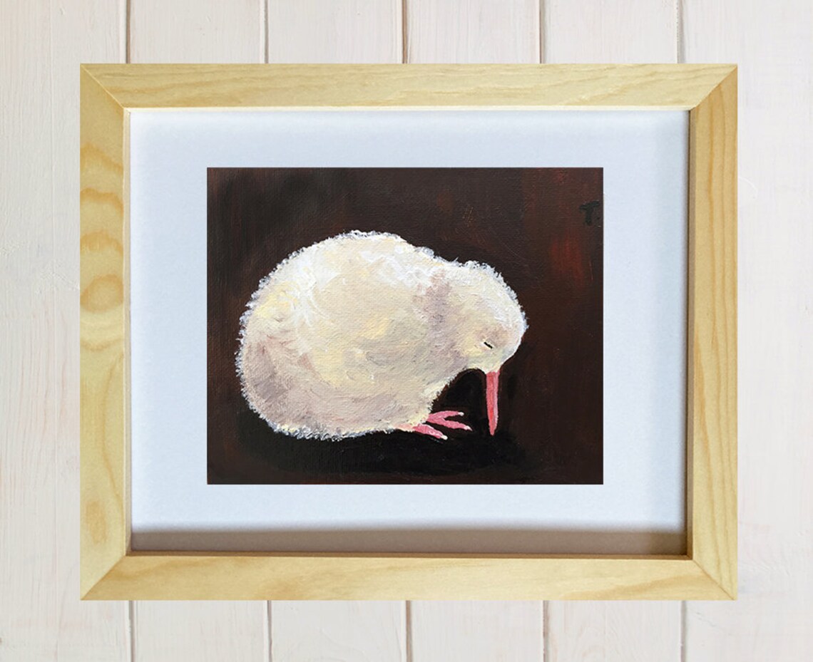 Kiwi Bird Art Print, Kiwi Painting, Original Bird Print, Whimsical Baby ...