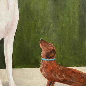 Whippet Art Print With Dachshund and Bird, Framed Original Wall Art ...
