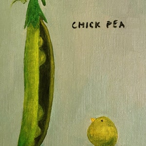 Chick Pea Art Print, Chicken Art, Chick Lover Gift, Whimsical Kids Room ...