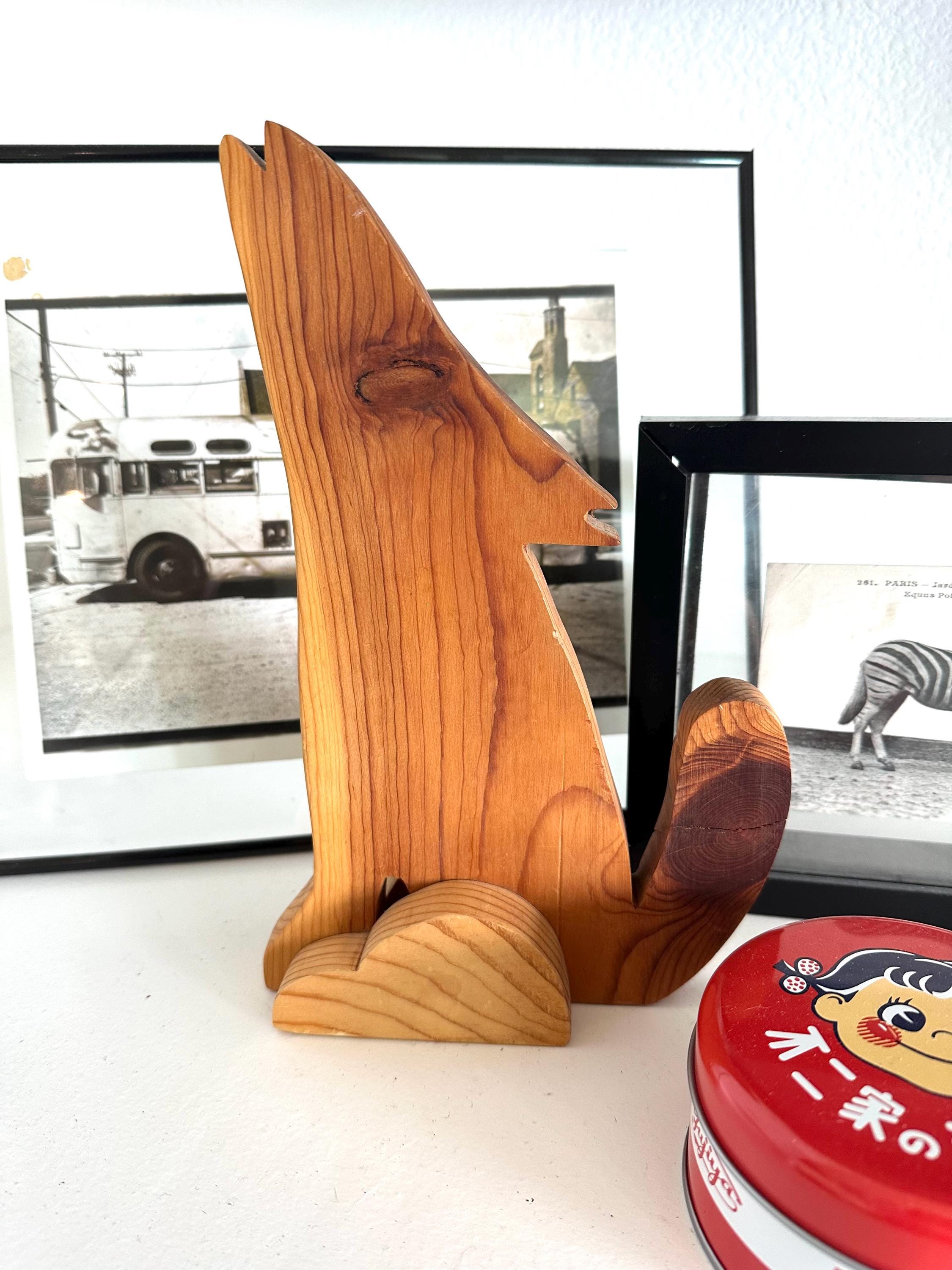 Vintage Wood Howling Coyote Art Decor - Etsy