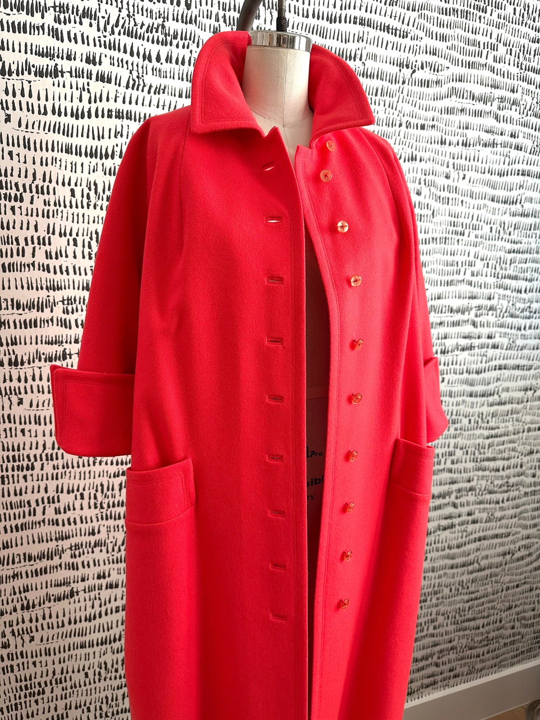Mod 50s/60s Bright Coral Pink Wool Coat by Travelaire Dumas Size M/L - Etsy