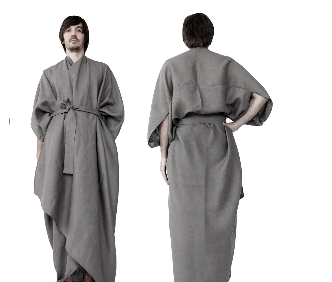Men's Avant-garde Linen Kimono Poncho Cape Medieval Style - Etsy