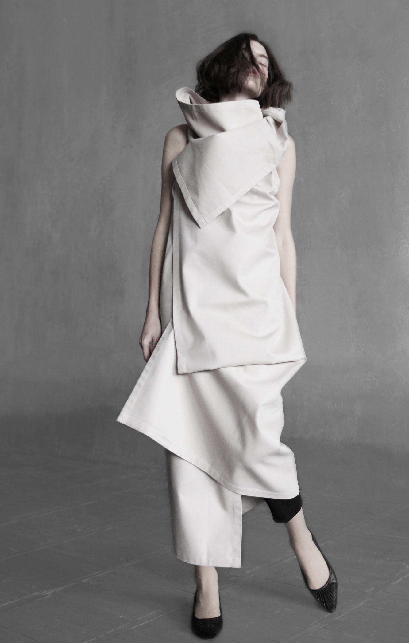 Avant-garde Deconstructed Vest. Geometrical Turtleneck Wrap Jacket ...