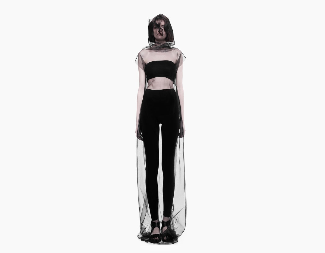 Transparent Sheer Mesh Tulle Overdress Futuristic Dress Avant Garde ...