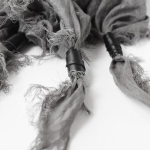 Dystopian Post-apocalyptic Linen Scarf Wrap With Hand Distressed Raw ...