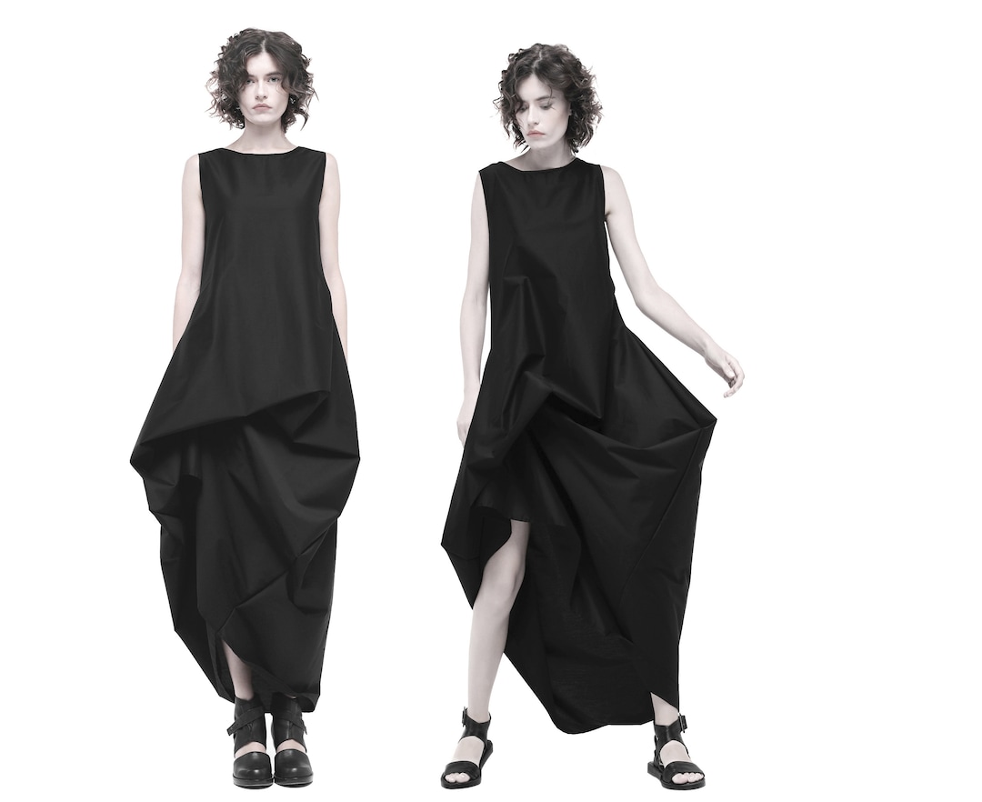 Avant Garde Black Dress Deconstructed Dress Asymmetrical Dress - Etsy