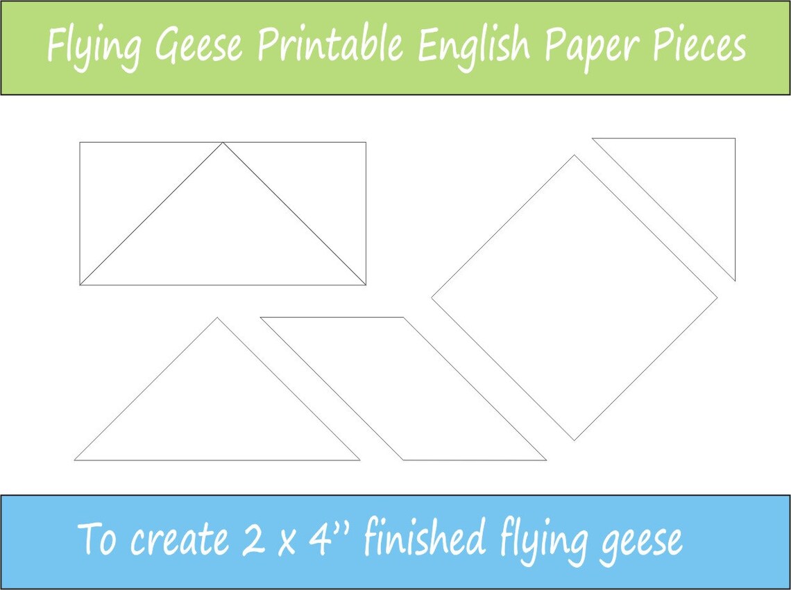 4 Flying Geese Printable English Paper Pieces EPP | Etsy