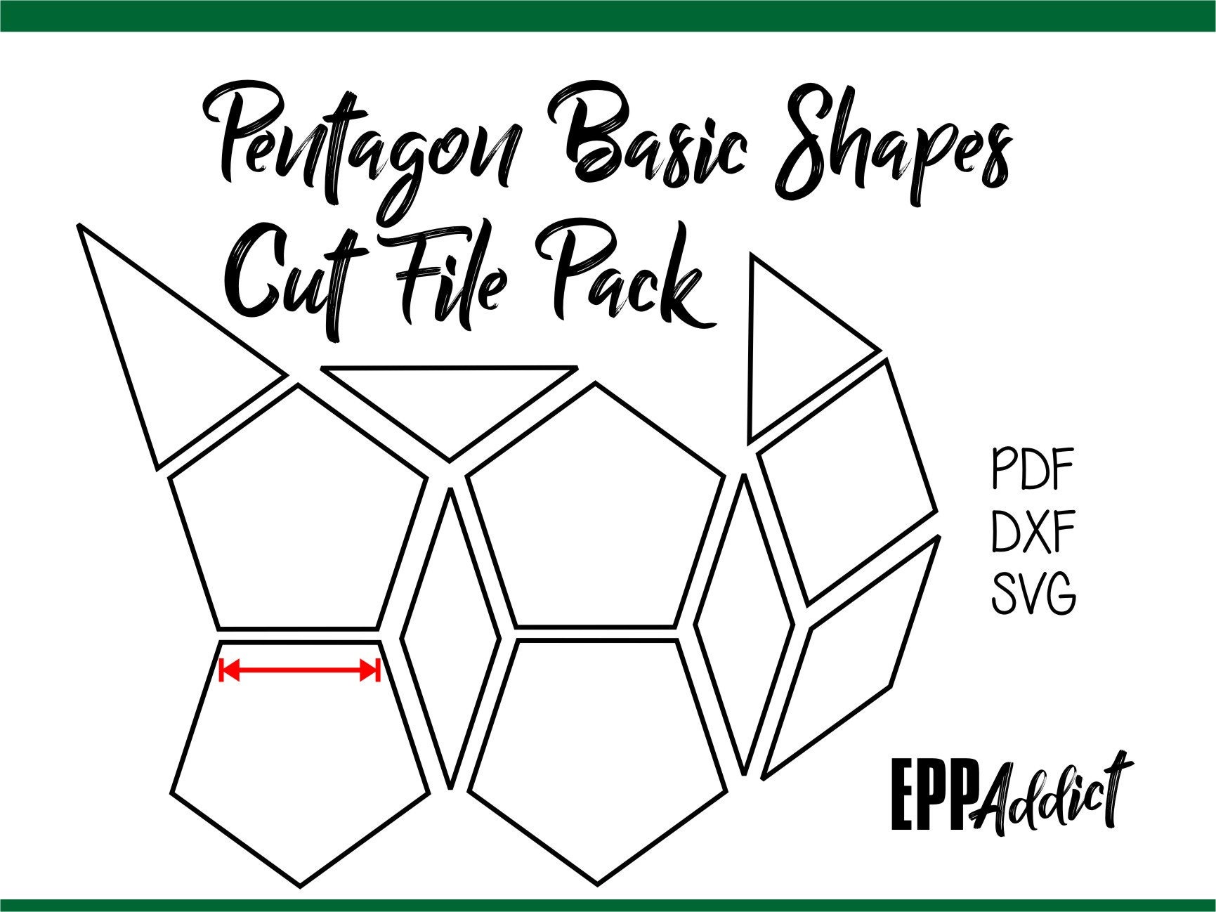 Pentagon Based Shape Cut File Pack for English Paper Piecing - Etsy