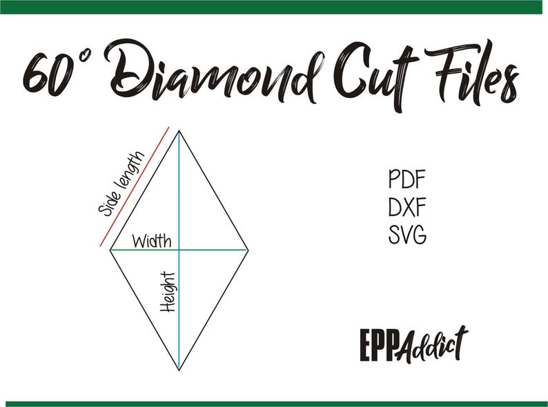 60 Degree Diamond Cut Files for English Paper Piecing 6 - Etsy