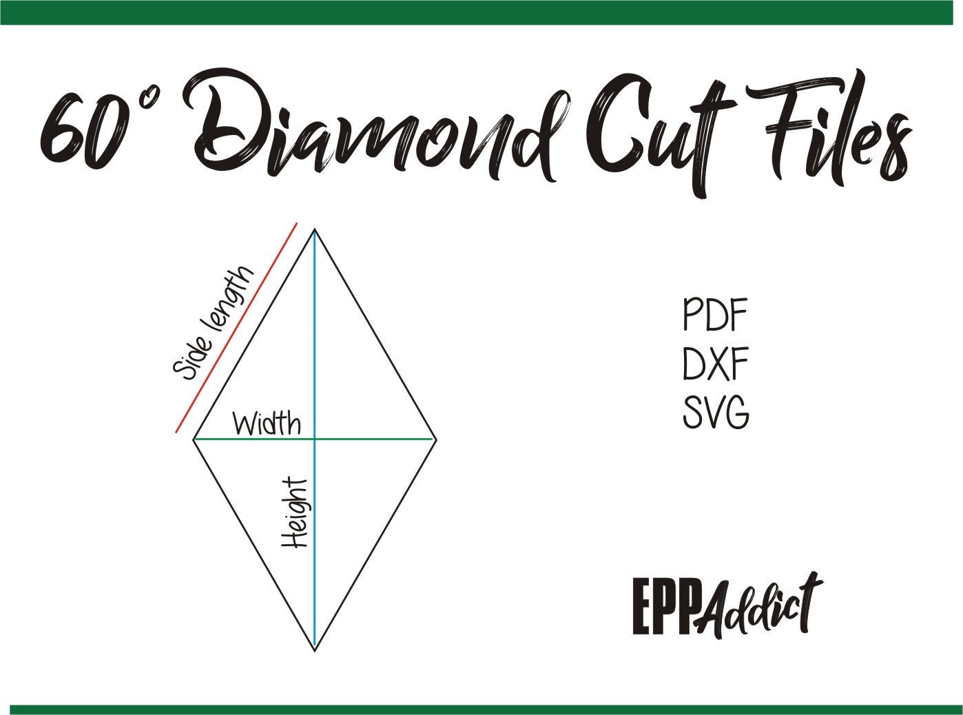 60 Degree Diamond Cut Files for English Paper Piecing | 6 Point Star ...