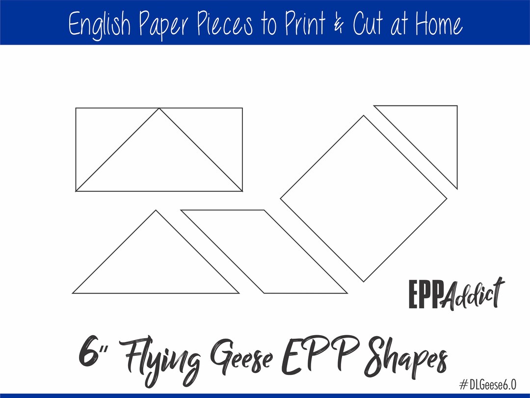 6" Flying Geese Printable English Paper Pieces | EPP | Dowloadable ...