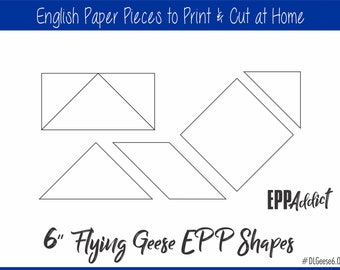 4 Flying Geese Printable English Paper Pieces EPP | Etsy