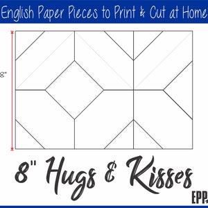 8" Hugs & Kisses Printable English Paper Pieces | EPP | Downloadable ...