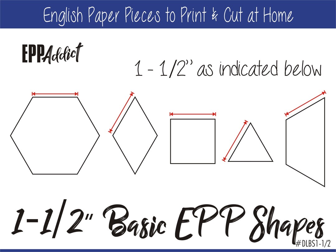 1.5" Print at Home Basic Shapes for English Paper Piecing | EPP ...