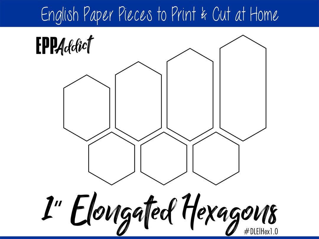 1" Print at Home Elongated Hexagon for English Paper Piecing | EPP ...