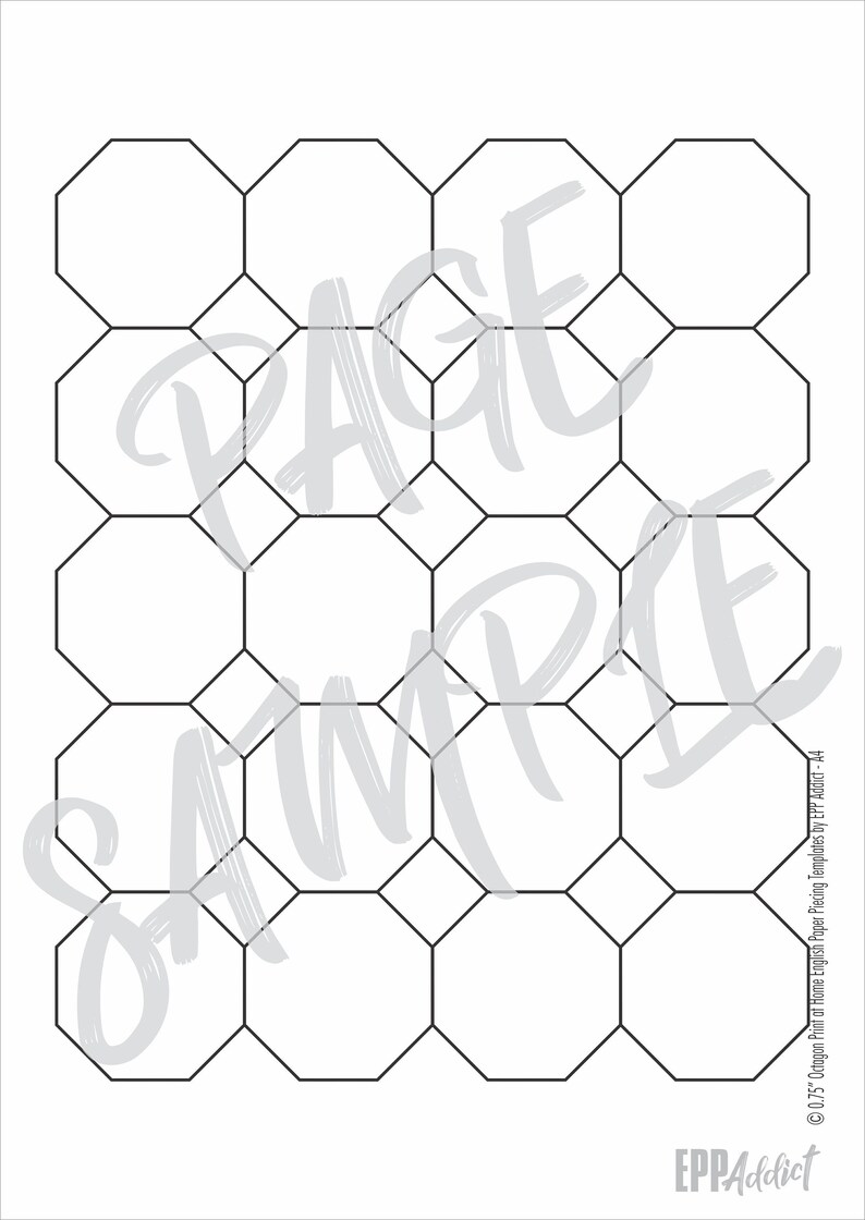 1 Octagon & Pentagon Flower Block Printable English - Etsy