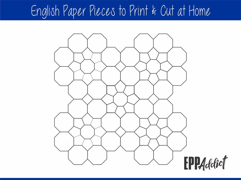1" Octagon & Pentagon Flower Block Printable English Paper Pieces | EPP ...