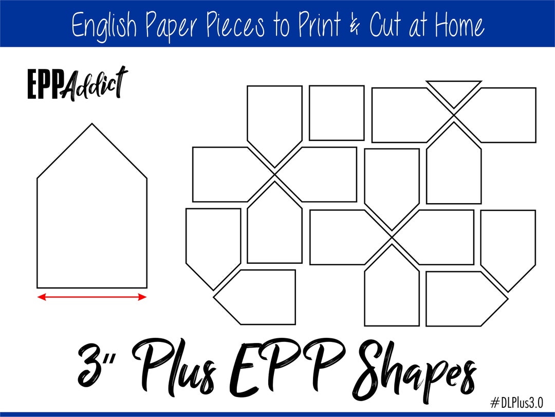3 Printable Plus Shaped Pieces for English Paper Piecing EPP Pieces ...