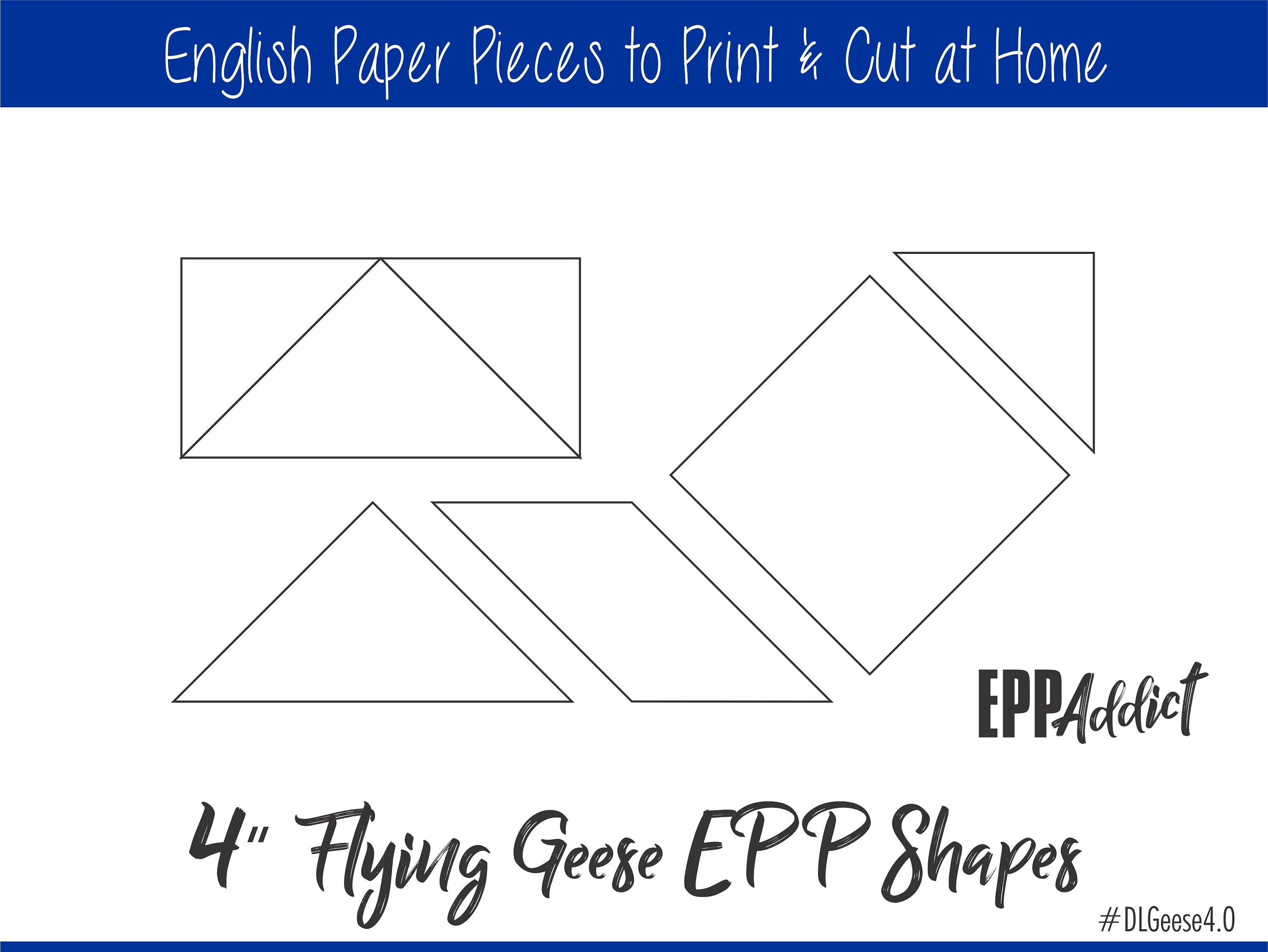 4" Flying Geese Printable English Paper Pieces | EPP | Dowloadable ...