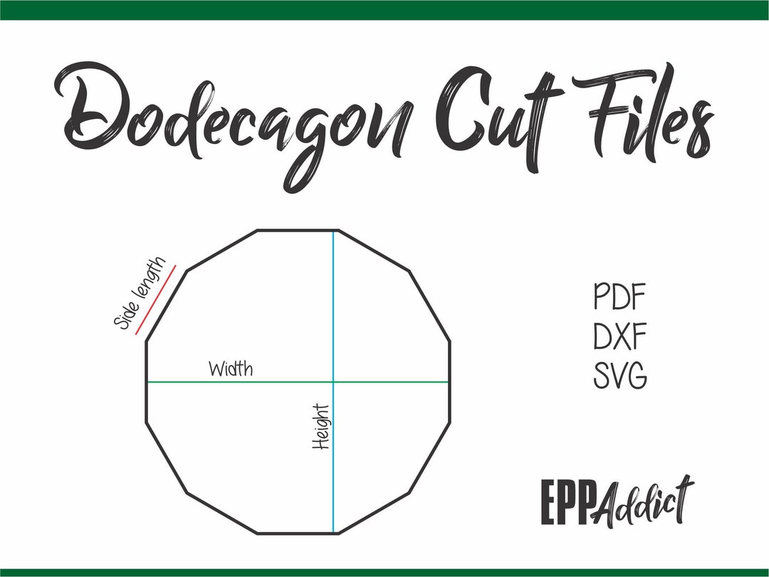 Dodecagon Cut Files for English Paper Piecing | SVG | DXF | Cricut ...