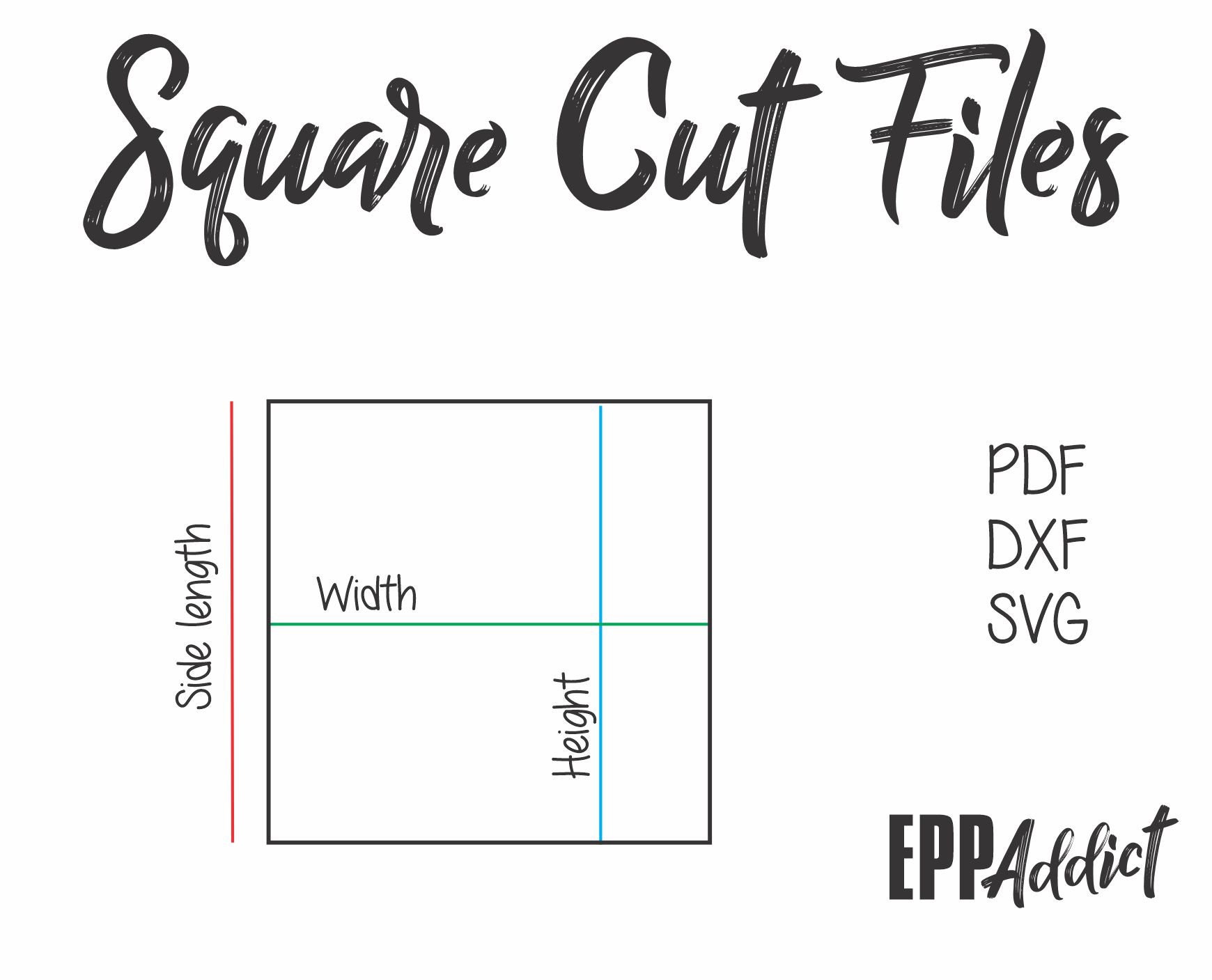 Square Cut Files for English Paper Piecing | SVG | DXF | Cricut ...
