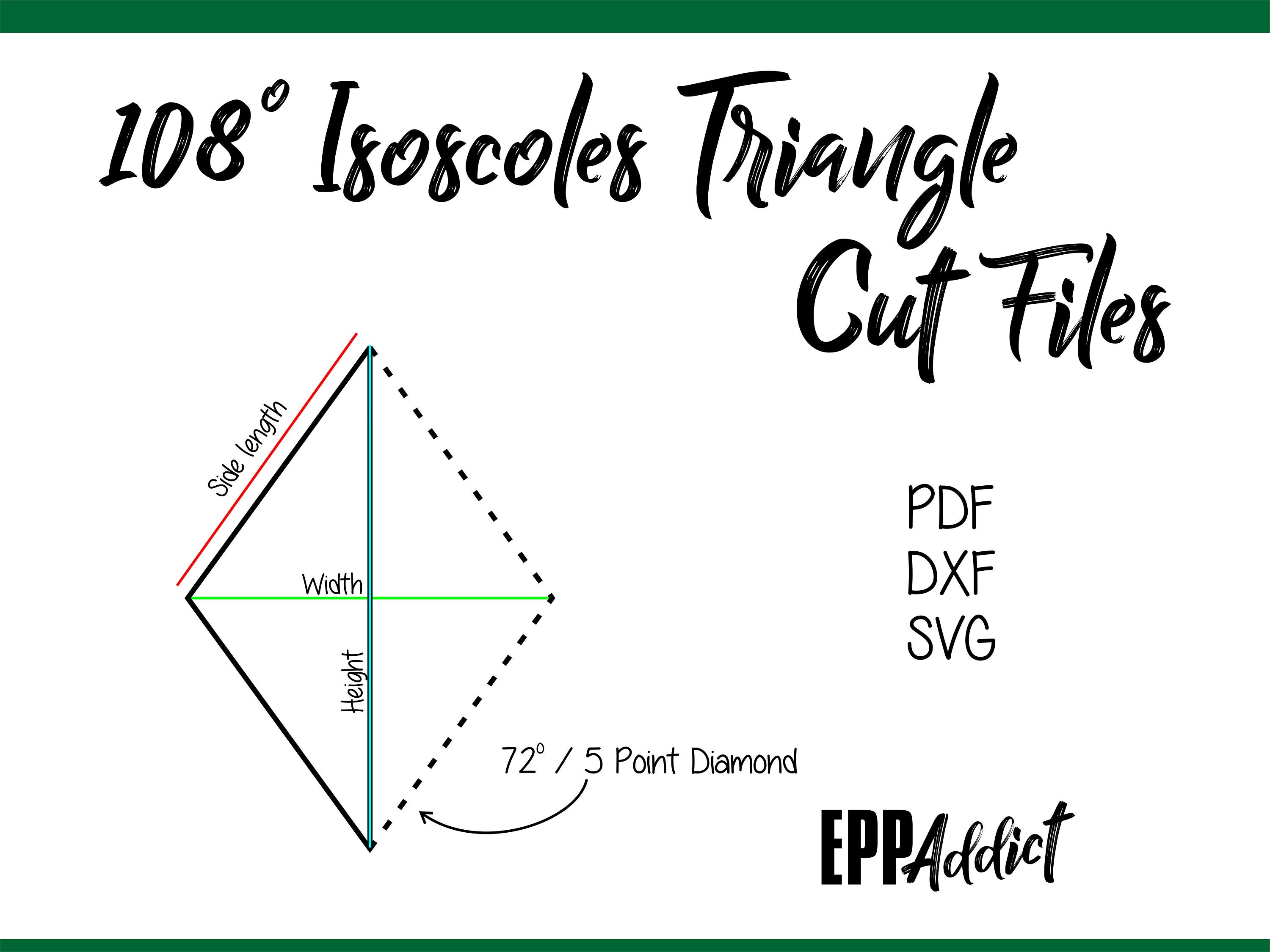 108 Degree Isosceles Triangle Cut Files for English Paper - Etsy