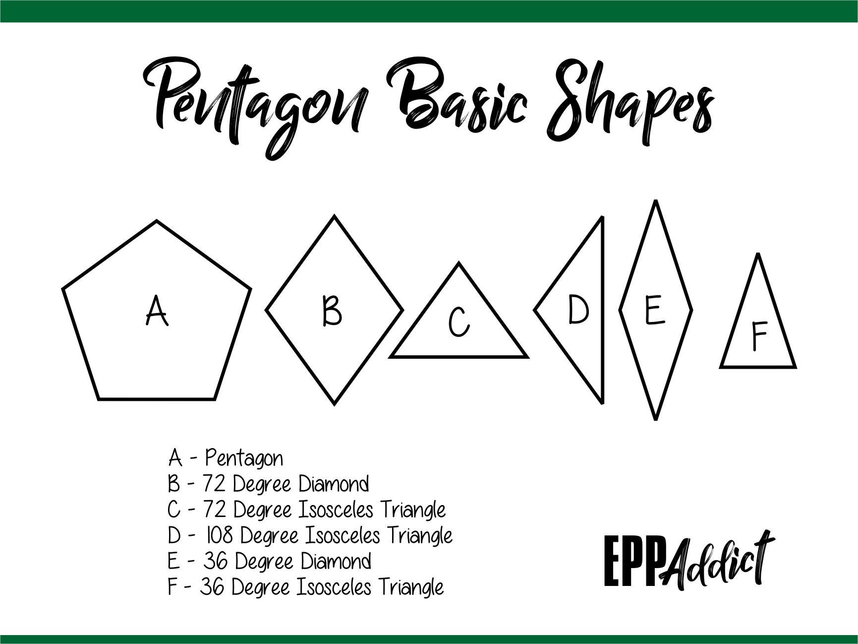 Pentagon Based Shape Cut File Pack for English Paper Piecing - Etsy