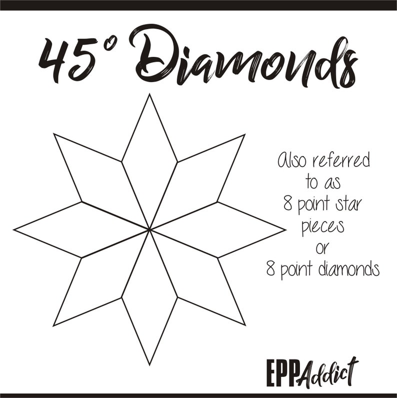 45 Degree Diamond Cut Files for English Paper Piecing | SVG | DXF ...