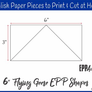 6" Flying Geese Printable English Paper Pieces | EPP | Dowloadable ...