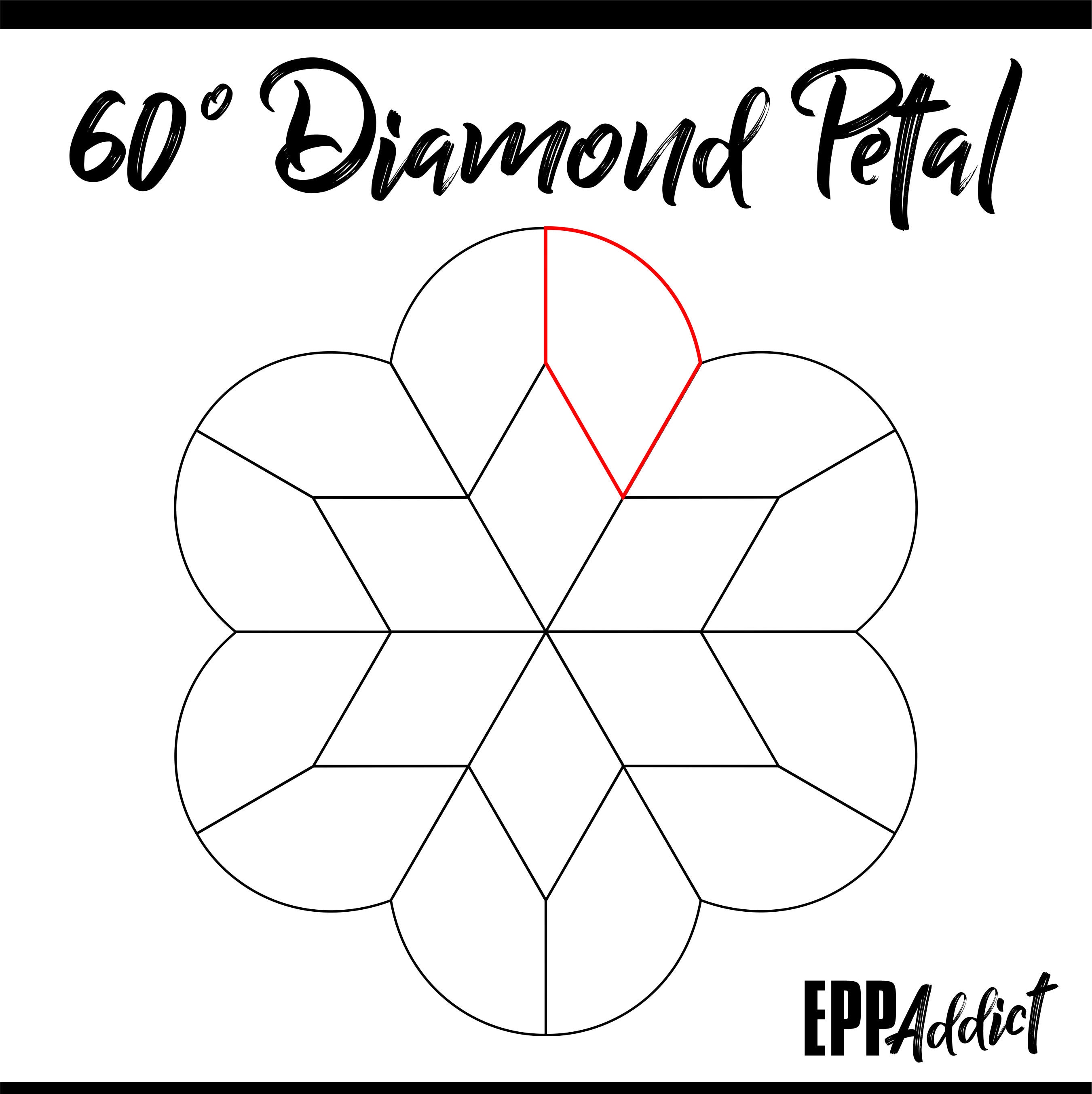 60 Degree Diamond Star Petal Cut Files for English Paper Piecing | SVG ...