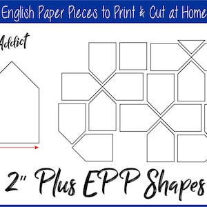 2" Print at Home Plus Shaped Pieces for English Paper Piecing | EPP ...