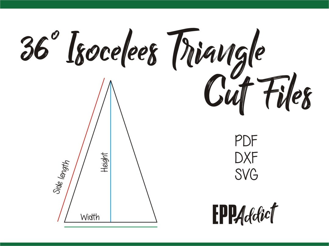 36 Degree Isoceles Triangle Cut Files for English Paper Piecing SVG DXF ...