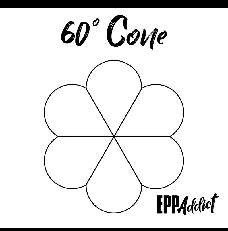 60 Degree Cone Cut Files for English Paper Piecing SVG DXF - Etsy