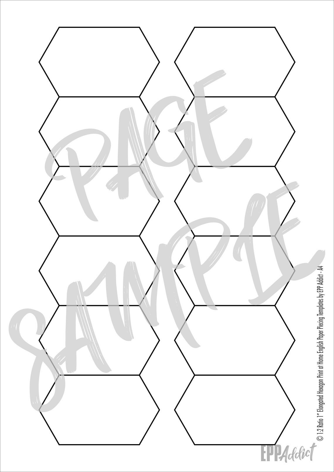 1 Print at Home Elongated Hexagon for English Paper | Etsy