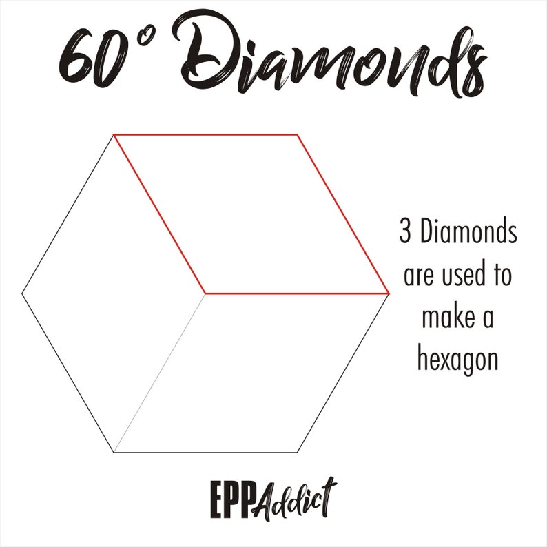 60 Degree Diamond 6 Point Start English Paper Pieces For Etsy
